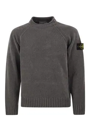 Stone Island Stone Island Cotton Crew-Neck Knit Jumper Gray