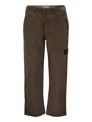 Stone Island Garment-dyed Corduroy Regular Fit Trousers - Brown