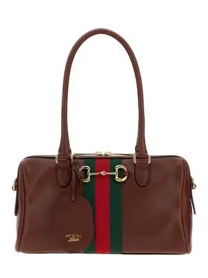 Gucci Horsebit Detail Shoulder Bag In Smooth Leather - Brown