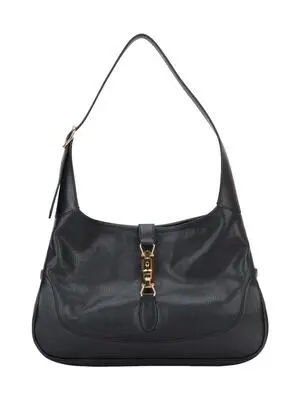 Gucci Jackie 1961 Shoulder Bag In Grained Leather With Piston Lock - Black