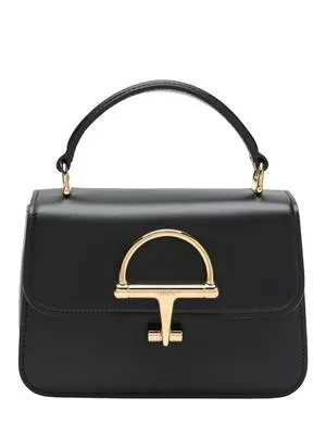 Gucci Siena Mini Handbag In Smooth Calfskin With Horsebit Detail - Black