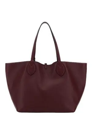 Gucci Reversible Shoulder Bag In Grained Leather And Logo Fabric - Red