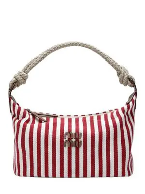 Miu Miu Miu Miu Striped Shoulder Bag Red