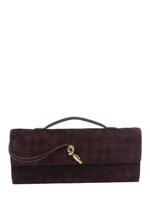 Bottega Veneta Andiamo Intrecciato Suede Leather Clutch - Multicolor