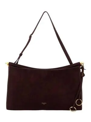 ALAIA Alaia "le Click" Shoulder Bag In Burgundy Nabuk - Red