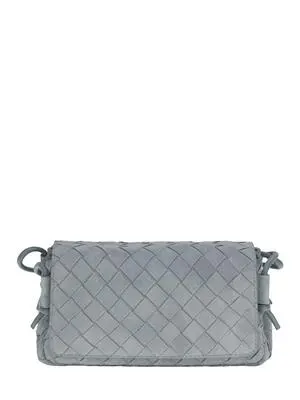 Bottega Veneta Notturno Intrecciato Suede Calfskin Shoulder Bag - Gold