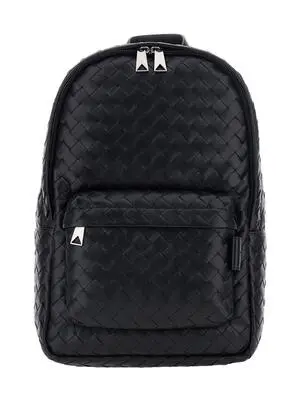 Bottega Veneta Woven Leather Backpack - Black