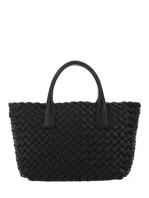 Bottega Veneta Mini Cabat Intrecciato Lambskin Bag - Black