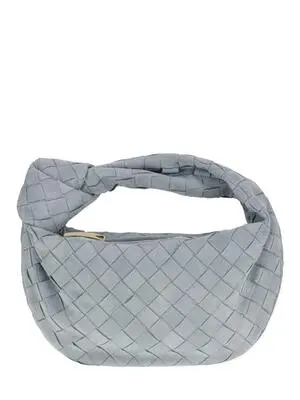 Bottega Veneta Mini Jodie Handbag In Intrecciato Leather With Knot - Silver