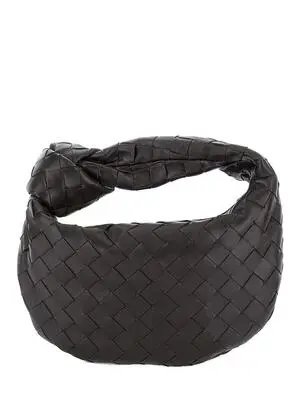 Bottega Veneta Jodie Mini Handbag In Intrecciato Leather With Knotted Handle - Brown