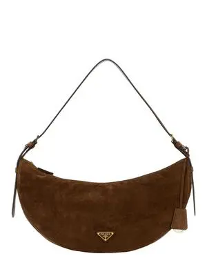 Prada Suede Shoulder Bag - Brown