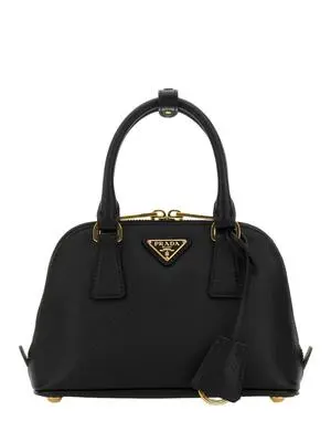 Prada Saffiano Leather Top Handle Bag - Black