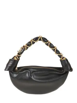 Saint Laurent Amalia Smooth Lambskin Hobo Bag With Monogram - Black