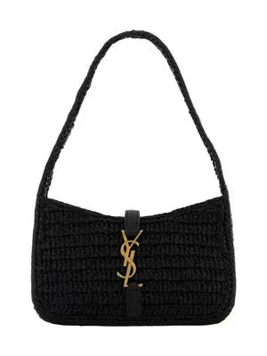 Saint Laurent Raffia Hobo Bag - Black