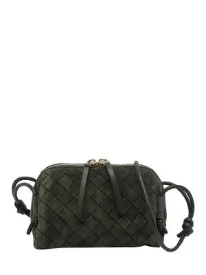Bottega Veneta Concert Intrecciato Suede Leather Mini Bag - Green