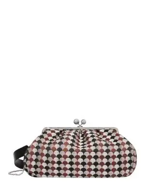 Max Mara Patterned Clasp Clutch - Cream