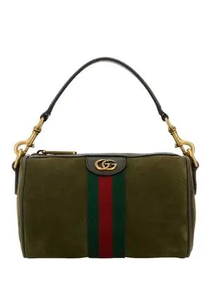 Gucci Ophidia Cylindrical Shoulder Bag With Web Stripe - Green