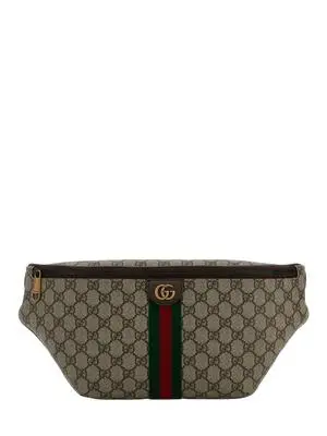 Gucci Gg Supreme Belt Bag With Monogram And Web Stripe - Cream