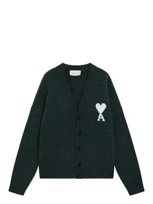 AMI Paris AMI PARIS Bottle Ami De Coeur Cardigan Green