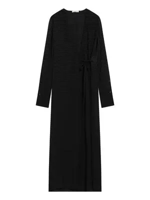 Fendi Jacquard Silk Long Dress - Black