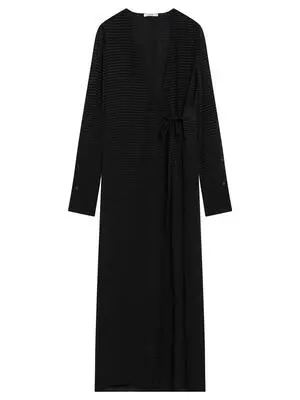 Fendi Jacquard Silk Long Dress - Black