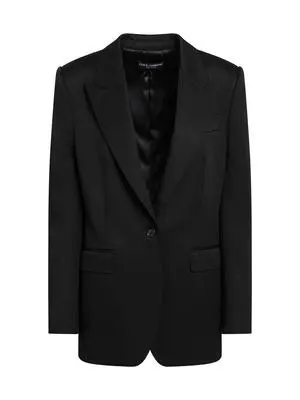 Dolce & Gabbana Single-breasted Jacket In Wool - Black