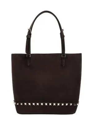 Valentino Garavani Rockstud Suede Tote Bag - Brown