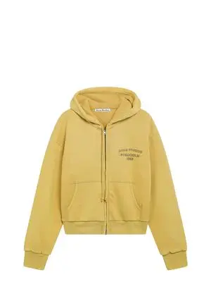Acne Studios Zip-up Hoodie With Embroidered Logo - Yellow