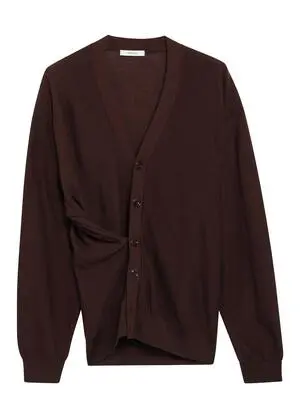 LEMAIRE Twisted Merino Wool Cardigan - Brown