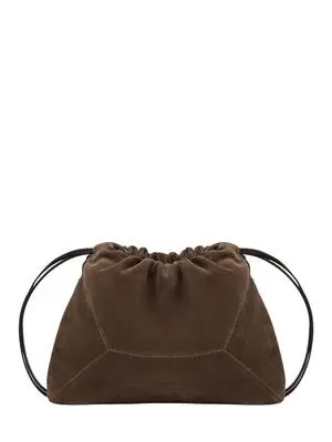 Brunello Cucinelli Suede Duo Pouch Bag With Monile - Brown