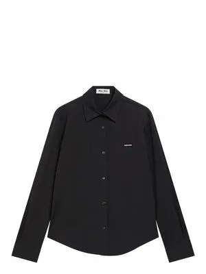 Miu Miu Stretch Poplin Shirt - Black