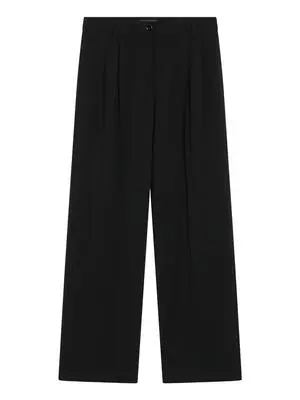 Dolce & Gabbana Double Pinch Virgin Wool Trousers - Black