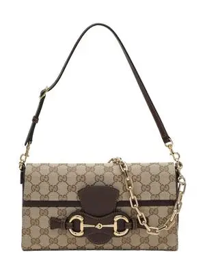 Gucci Horsebit Ristretto Medium Shoulder Bag - Cream