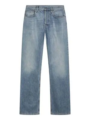 Gucci Cotton Denim Trousers With Soft Coating - Blue