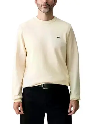 Lacoste Logo-patch Crew Neck Sweater - Neutrals