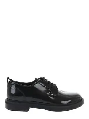 AMI Paris Patent Leather Round Toe Derby Shoes - Black