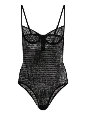 Dsquared2 Logo Lace Bodysuit - Black