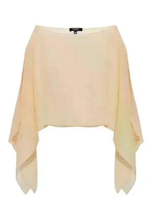 Balmain Monogram Pattern Cropped Poncho - Neutrals