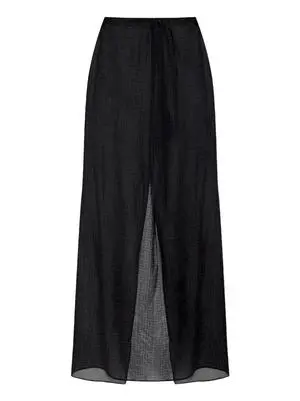Balmain Monogram Chiffon Beach Trousers - Black