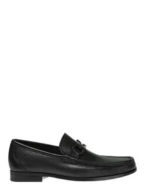 SALVATORE FERRAGAMO Gancini Pebbled Leather Loafers
