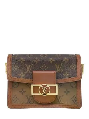 LOUIS VUITTON Louis Vuitton Monogram Reverse Mini Dauphine Satchel Brown