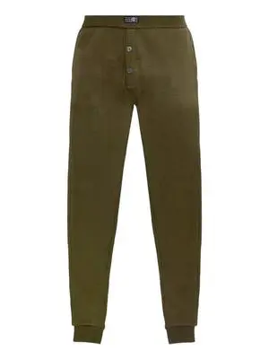 MAISON MARGIELA Waffle-knit Logo-patch Trousers - Green