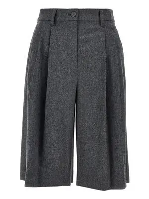 EMPORIO ARMANI EMPORIO ARMANI Flannel Bermuda Shorts With Pinces