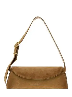 JIL SANDER JIL SANDER Biscuit Suede Small Cannolo Crossbody Bag Brown