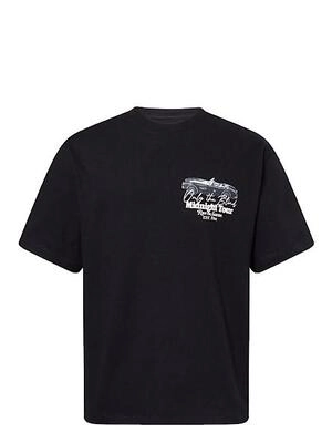 ONLY THE BLIND Midnight Tour Print Cotton T-shirt - Black