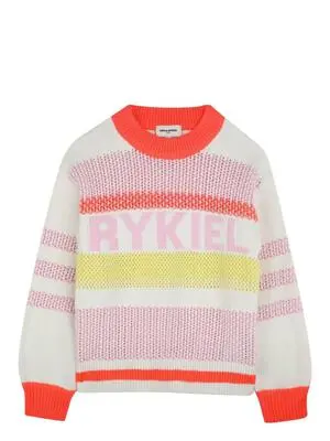 Sonia Rykiel Paris Striped Cotton Pullover Sweater - Multicolour