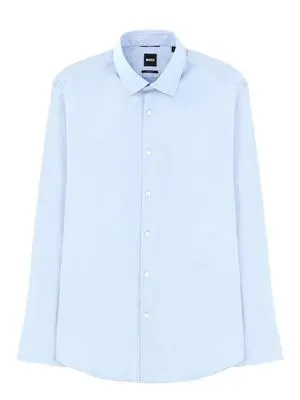 BOSS Stylish Leather Shirt - Azure