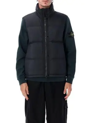 STONE ISLAND STONE ISLAND Hybrid Puffer Vest With Contrast Sleeves