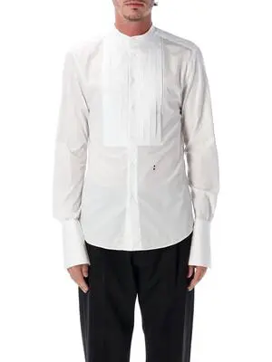 Fendi Fendi Men's Cotton Tuxedo Dress Shirt Bianco