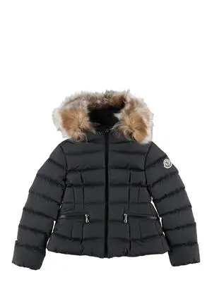 Moncler Moncler Quilted Hooded Down Jacket With Faux-Fur Trim Nero